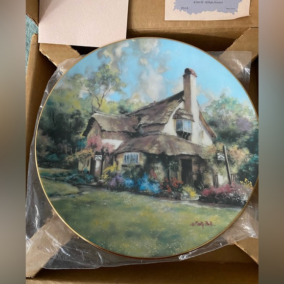 Art | Hamilton Collection English Country Cottages Plate By Marty Bell ...